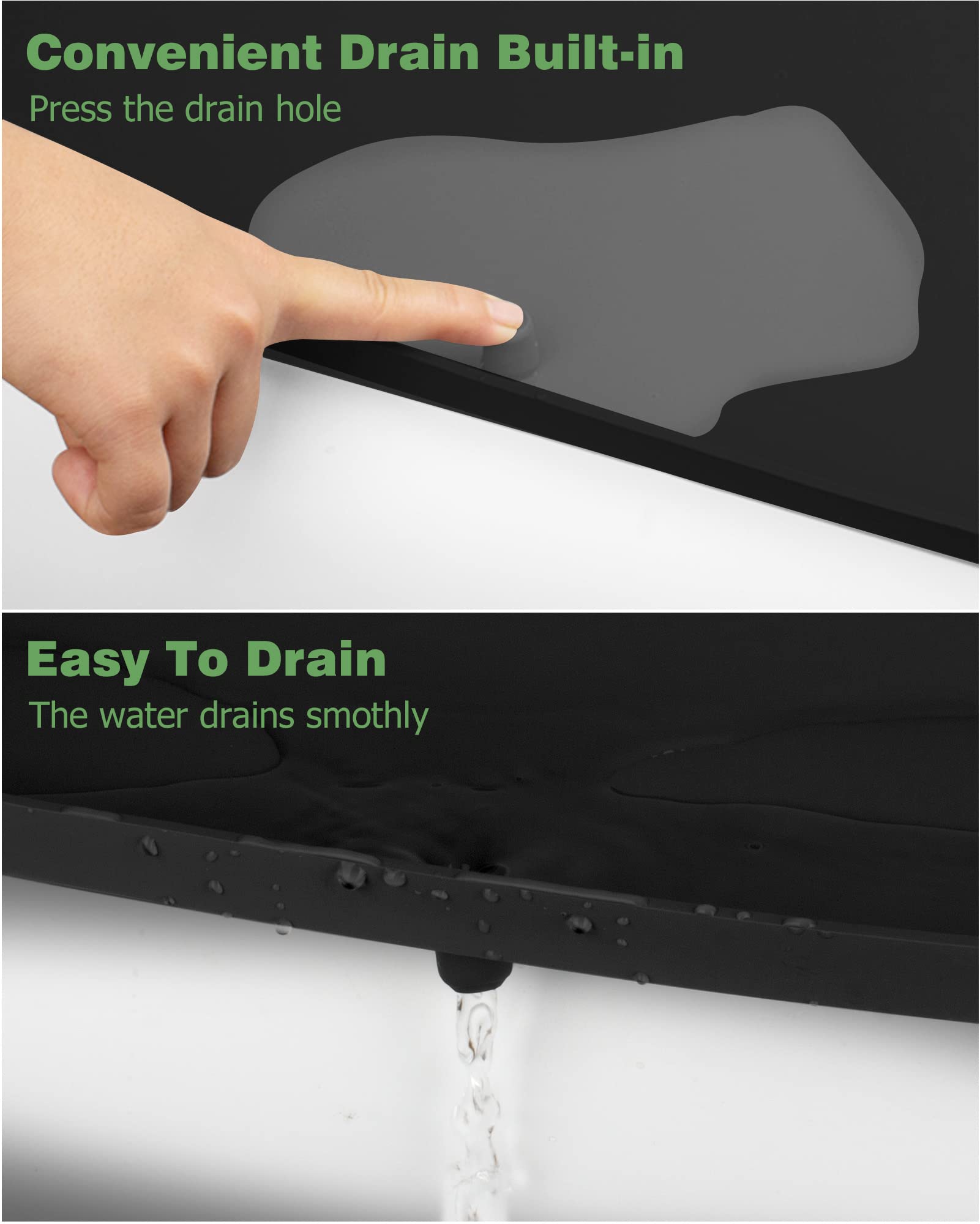 Under Sink Mat Waterproof 28"x22" Kitchen Cabinet Mat - Silicone Under Sink Liner Drip Tray with Drain Hole for The Kitchen, Bath, and Laundry Cabinets