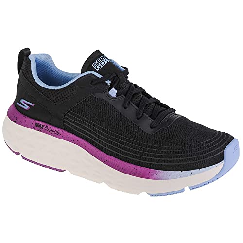 Skechers Women's Max Cushioning Delta-Sunny Road Running Shoes, Black/Blue, 10M