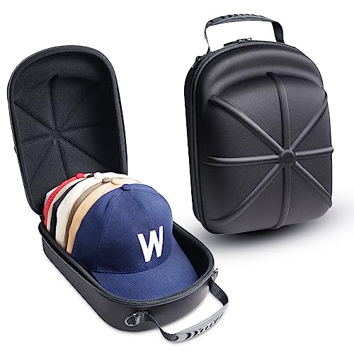 AUKURA Hat case for baseball caps, Hard hat organizer, Hat holder for Traveling & Home Storage, with handle and shoulder strap, smash-proof, dust-proof hat protector