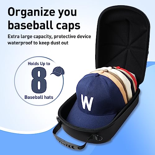 AUKURA Hat case for baseball caps, Hard hat organizer, Hat holder for Traveling & Home Storage, with handle and shoulder strap, smash-proof, dust-proof hat protector