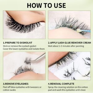 Eyelash Extension Remover Cream - Lash Extension Remover Cream with Low Irritating for Sensitive Skin - Quick Dissolve - Eyelash Extensions Glue Remover