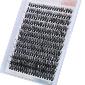 maexus lash clusters, individual lash 240 clusters false eyelash 40d lash clusters extensions individual lashes cluster diy eyelash extensions at home (m40d-0.07d,9-16mm mix)