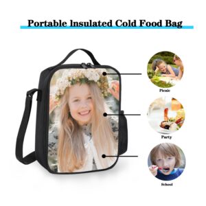 Gaxuciat Custom Backpackand and Lunch Bag, Personalized Lightweight School Bookbag with Lunch Tote Bag Add Your Photo Text for Boys and Girls, Travel, Work