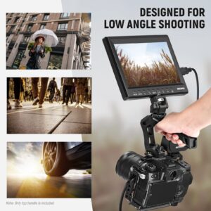 NEEWER Top Handle and NATO Rail Kit, Comfort Silicone Grip with Quick Release NATO Clamp, 3 Cold Shoes and 1/4" 3/8" ARRI Threads, Compatible with SmallRig Camera Cage Video Rig, CA008