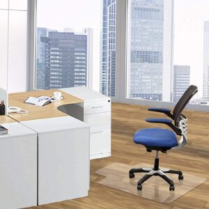 office chair mat for hardwood floor 48"x 30" heavy duty hard floor chair mat, transparent floor mats computer chair mats anti-slip wood/tile floor protector for home office