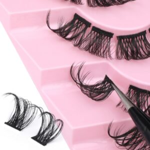 Natural Lash Clusters D Curl False Eyelashes 14mm Wispy Individual Lashes Extensions DIY Mink Lashes Multipack by calphdiar