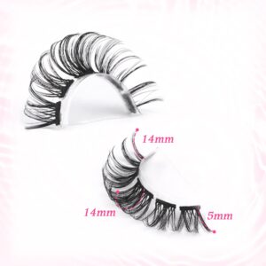 Natural Lash Clusters D Curl False Eyelashes 14mm Wispy Individual Lashes Extensions DIY Mink Lashes Multipack by calphdiar