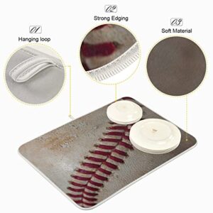 Baseball Heat Resistant Drying Mat 16 x 18 Dish Drying Mat Dish Drain Mat for Kitchen Counter Dish Drainer Mat for Kitchen Counter