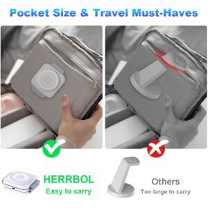 HERRBOL 3 in 1 Wireless Charger, Dual Magnetic Wireless Charger for iPhone 14/13/12 Series and Apple Watch, Pocket Travel Charger for iPhone Watch and Airpods 3/2/Pro (with Storage Case)