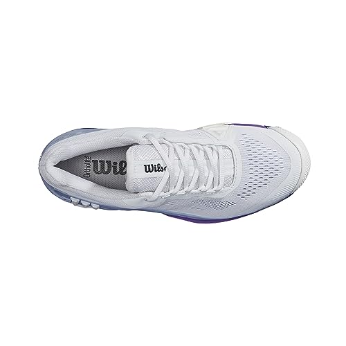 WILSON Women's Rush Pro 4.0 Sneaker, White/Eventide/Royal Lilac, 8.5