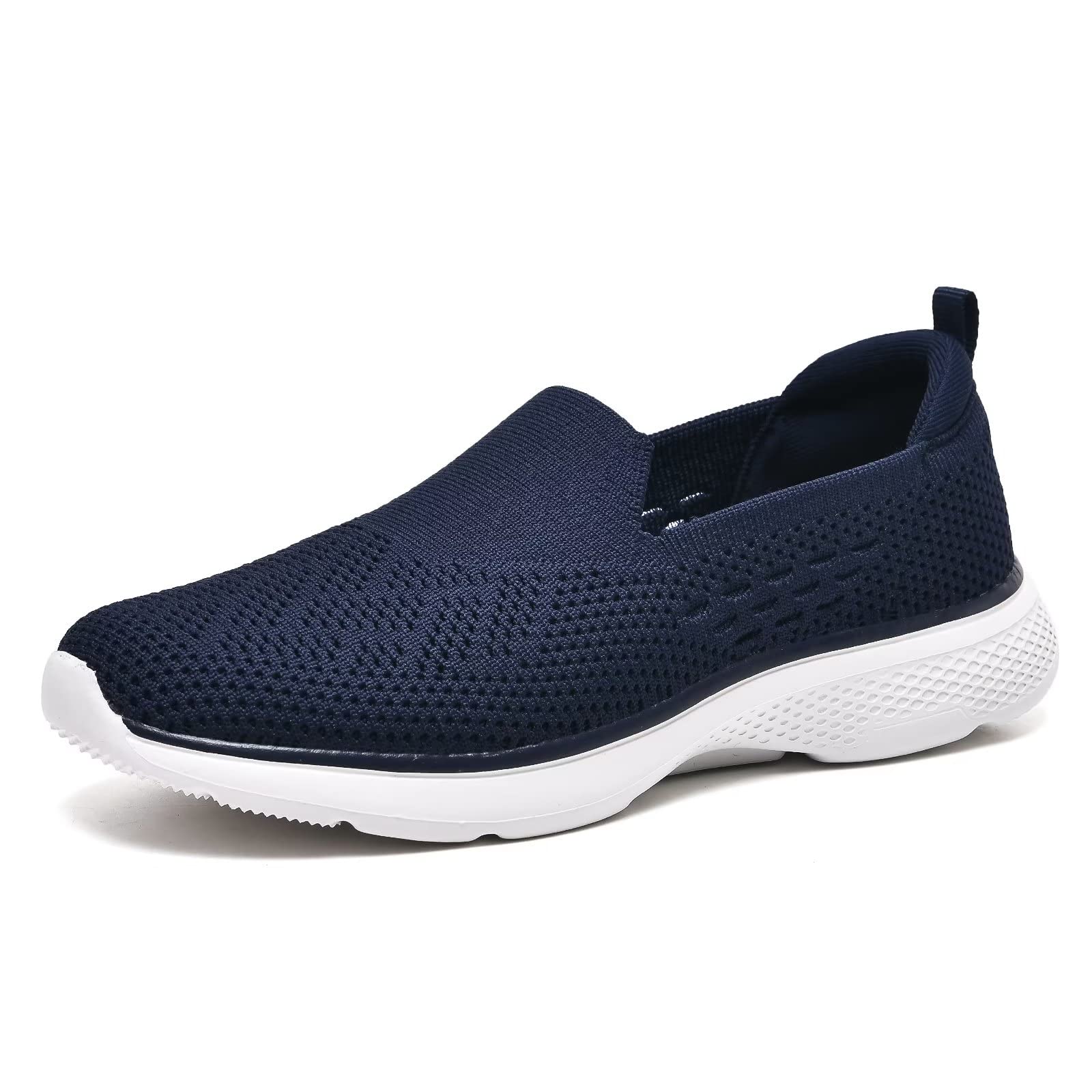 Puxowe Women's Slip-On Comfortable Driving Shoes Lightweight Tennis Sneakers Casual Walking Shoes Navy Size 8.5 US