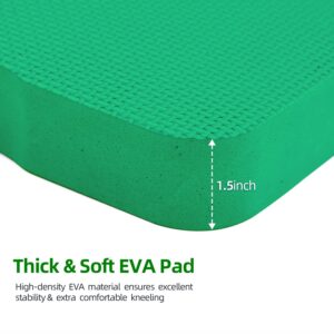 Ohuhu Garden Kneeler and Seat with Green Kneeling Pad, Upgraded Gardening Stool with Thicker and Wider EVA Foam Kneeling Pad Combo with 17x11x1.5 Inch Knee Mat