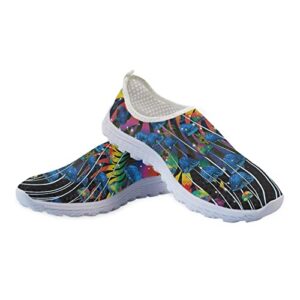 Wideasale Galaxy Psychedelic Mushroom Printed Casual Slip On Hiking Water Shoes for Women Casual Summer Lightweight Outdoor Sports Sneakers Comfort Quick Dry Aqua Shoes Beach Sports,Size 8.5