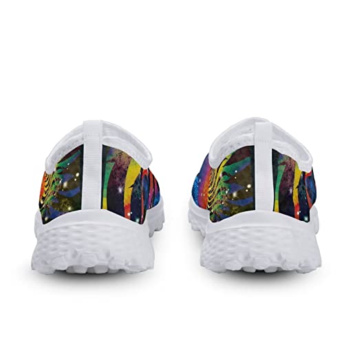 Wideasale Galaxy Psychedelic Mushroom Printed Casual Slip On Hiking Water Shoes for Women Casual Summer Lightweight Outdoor Sports Sneakers Comfort Quick Dry Aqua Shoes Beach Sports,Size 8.5