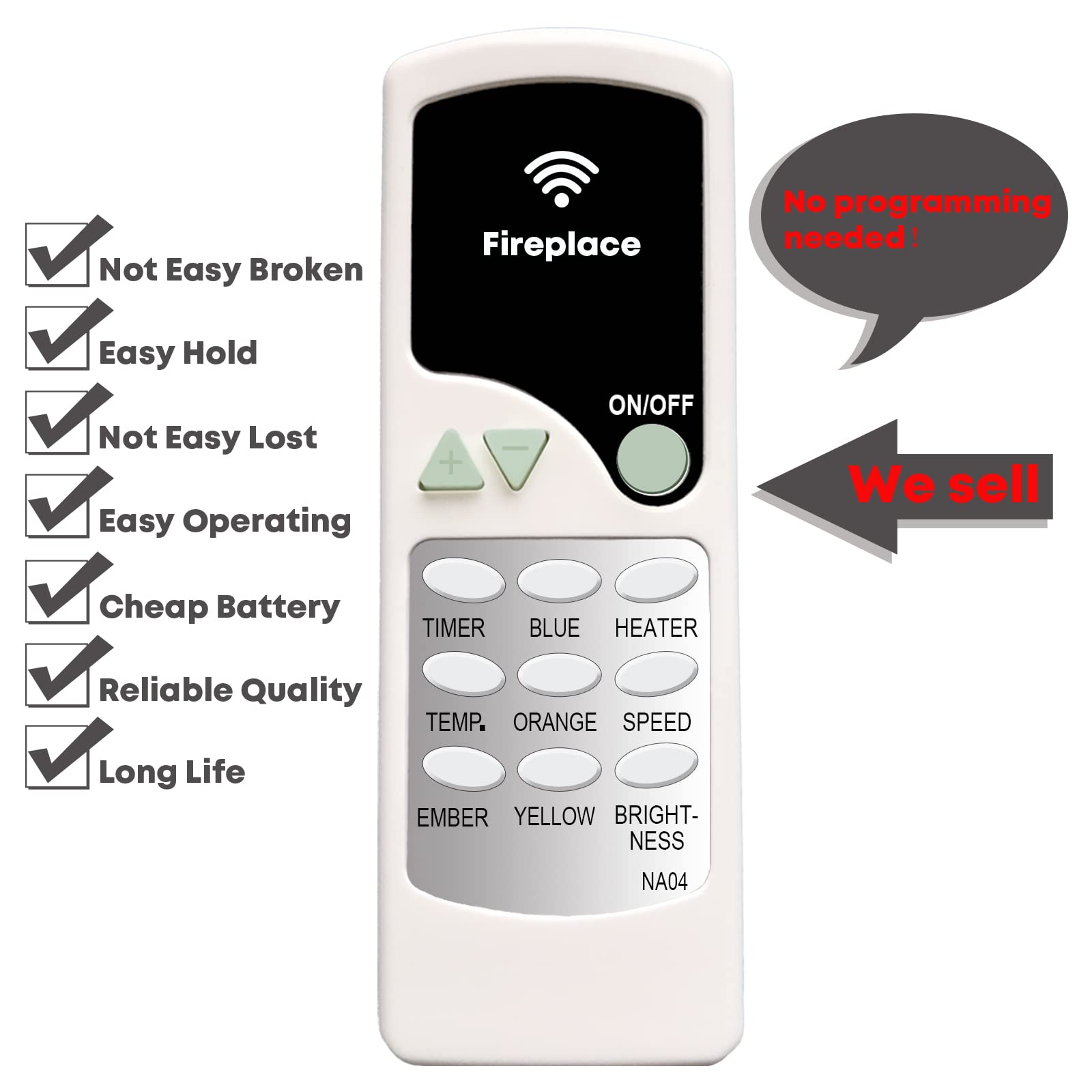 Replacement for Napoleon Fireplace Heater Remote Control W660-0210-SER NEFL50CHS NEFL60CHS NEFL42CHD NEFL74CHD NEFL42CHD-1 NEFL50CHD-1 NEFL60CHD-1 NEFL74CHD-1 NEFL100CHD-1