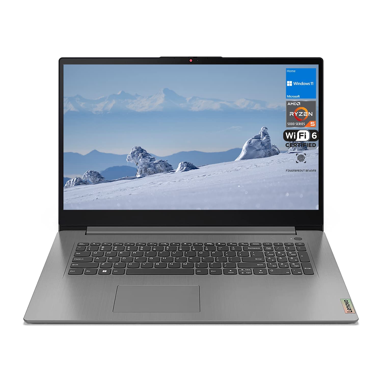 Lenovo IdeaPad 3 Laptop Computer, 17.3" FHD Screen, AMD Ryzen 5 5625U Processor, 12GB RAM, 1TB SSD, Media Card Reader, HDMI, HD Camera, Wi-Fi 6, Fingerprint Reader, Windows 11 Home