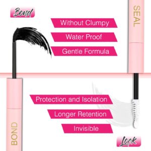 EMEDA Lash Bond and Seal Lash Glue for DIY Eyelash Extensions Strong Lash Cluster Glue for Individual Eyelashes Latex Free by EMEDA (2-in-1 Black Bond and Seal)