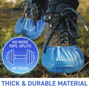 120 PCS Shoe Covers Disposable Non Slip, Waterproof, Recyclable Shoe Booties, Larger Fit - All Sizes Up To 13 US Men - shoe covers for indoors