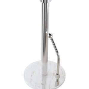 Skyway Goods - Stainless Steel Paper Towel Holder, Paper Towel Stand with Weighted Anti-Slip Base, Sleek Kitchen Countertop Paper Towel Holder, Space-Saving Paper Towel Holder, Light Marble Base