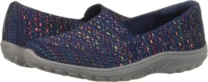 skechers women's, relaxed fit: reggae fest - wicker slip-on - wide width navy 10 w