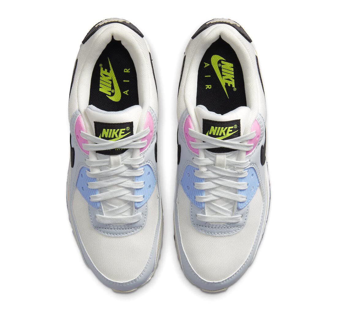 Nike Air Max 90 Women's Shoes (Summit White/Light Bone/Pure, us_Footwear_Size_System, Adult, Women, Numeric, Medium, Numeric_8) Summit White/Black-light Bone