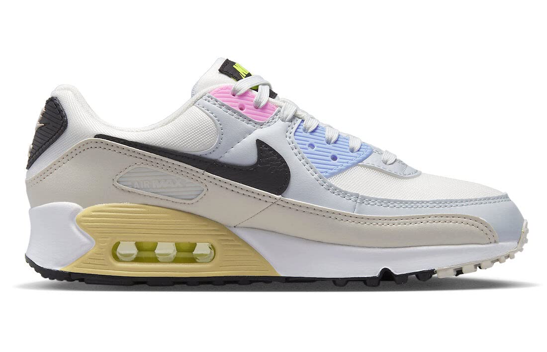 Nike Air Max 90 Women's Shoes (Summit White/Light Bone/Pure, us_Footwear_Size_System, Adult, Women, Numeric, Medium, Numeric_8) Summit White/Black-light Bone