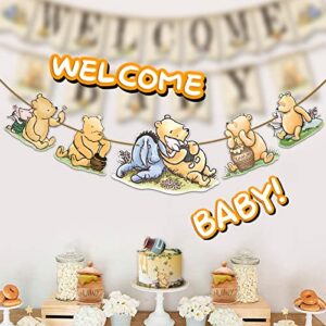 Classic Winnie Banner For The Pooh Baby shower Decorations The Pooh Birthday Banner Winnie and Friends Party Supplies Winnie Theme Party Favor