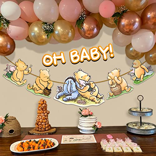 Classic Winnie Banner For The Pooh Baby shower Decorations The Pooh Birthday Banner Winnie and Friends Party Supplies Winnie Theme Party Favor