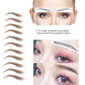 7Sheets Eyebrow Tattoo Stickers 4D Hair-like Waterproof Natural Fake Eyebrow Stickers,Long Lasting Eyebrow Grooming Shaping Perfect for Women and Girls (Brown)