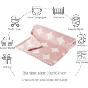 Bunnikins & Clover Lightweight Plush Flannel Baby Blanket Super Soft for Boys and Girls, Kids Floral Fleece Baby Blanket, Portable Bed Throws for Baby Crib and Toddler Bed, 30"x36"