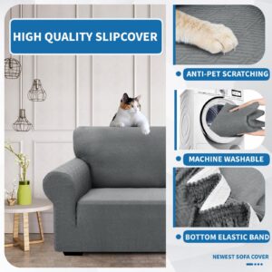 XINEAGE 2024 Newest Stretch Armchair Covers 1 Piece Chair Slipcovers Chair Protector for Living Room Thick Soft Chair Cover with Elastic Bottom Couch Cover for Pets Kids (Chair, Light Gray)