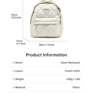 Amazing Song Puffer Quilted Backpack for Women, with Box Designer Waterproof Lightweight Puffy Daypack Travel Work