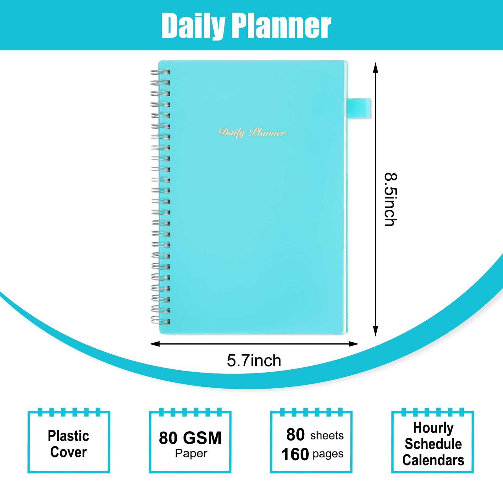 EOOUT To Do List Notepad, Daily Planner Notepad, Fitness Journal Workout Planner Notepad, 160 Pages, 8.5 x 5.7 Inches Planning Notebook, Classroom Office Gifts