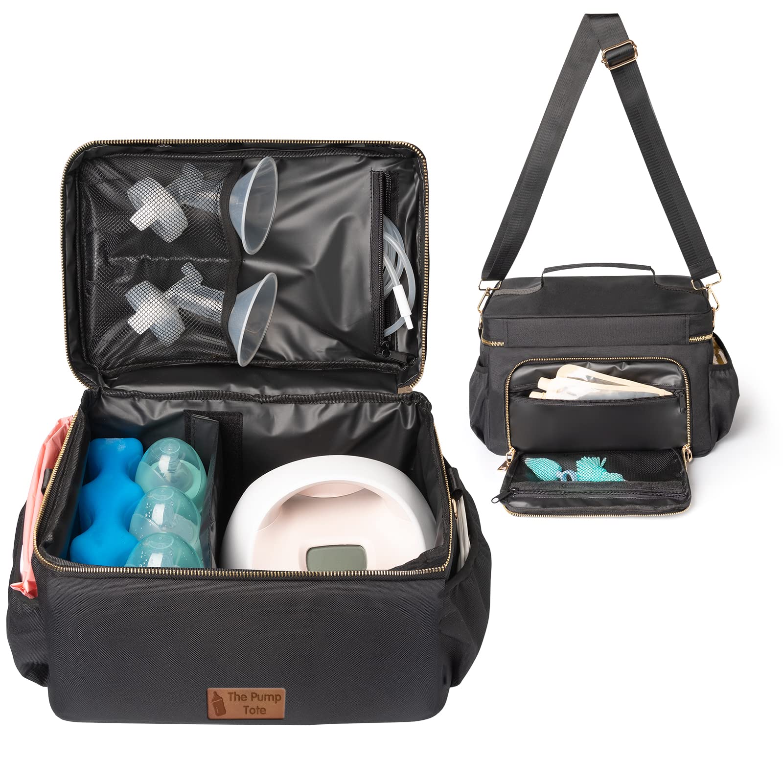 Kadamii EliteMom Breast Pump Tote Bag - Compatible with Spectra S1 S2 Gold, Medela, and More, Stylish and Functional for Busy Moms, with Built-in Cooler (Patent Pending)