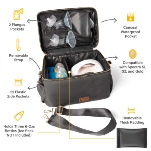 Kadamii EliteMom Breast Pump Tote Bag - Compatible with Spectra S1 S2 Gold, Medela, and More, Stylish and Functional for Busy Moms, with Built-in Cooler (Patent Pending)