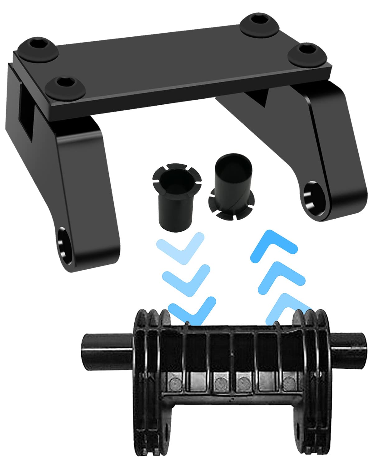 Metal Drive Toggle Bracket Fit for All La-Z-Boy Lazyboy Power Recliners Parts, Metal Motor End Clevis Mount Toggle with 2Pcs Plastic Split Bushings, Black