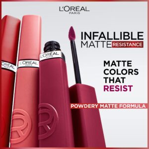 L'Oreal Paris Infallible Matte Resistance Liquid Lipstick, up to 16 Hour Wear, Le Rouge Paris 420, 0.17 Fl Oz