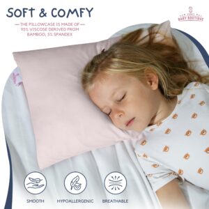 Pink Kona's Perfect Toddler Pillow with Soft Toddler Pillowcase - 13 x 18 inch Toddler Pillow - Toddler Pillow 2 Year Old