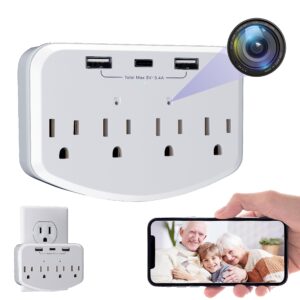 phouqtem hidden camera wifi spy camera hidden cameras wall charger nanny cam with usb fast charger outlet hd 1080p wireless for home security secret camera charging port with video