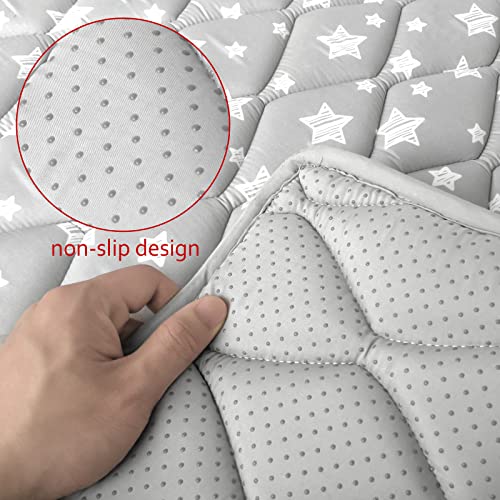 Baby Play Mat 50" X 50" Fit for TODALE Baby Playpen, Premium Foam Mat Non-Slip Cushioned Baby Playpen Mat for Playing, Grey Star