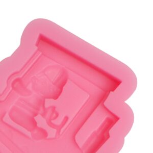 Bulldozer Silicone Fondant mold, Excavator Crane Chocolate Molds, Construction Site Theme Candy Baking Molds for Cake Decoration Cupcake Topper Clay Resin