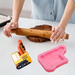 Bulldozer Silicone Fondant mold, Excavator Crane Chocolate Molds, Construction Site Theme Candy Baking Molds for Cake Decoration Cupcake Topper Clay Resin