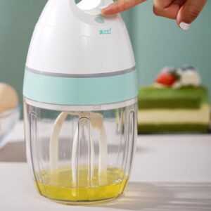 Leefasy 900ml Stand Rotating Mixer with Bowl,Egg Cream Whisk Hand Type Foam Maker Milk Frother Handheld Multi-functional Eggs Beater Practical Kitchen Tool