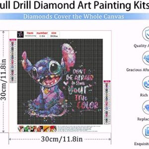 VeGuude Diamond Painting Kits for Adults -Stitch DIY 5D Diamond Art Kits Full Drill Diamond Dots Paintings with Diamonds Gem Art and Crafts Home Decor 12x12inc