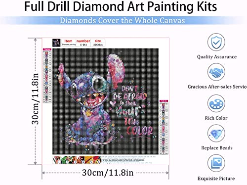 VeGuude Diamond Painting Kits for Adults -Stitch DIY 5D Diamond Art Kits Full Drill Diamond Dots Paintings with Diamonds Gem Art and Crafts Home Decor 12x12inc