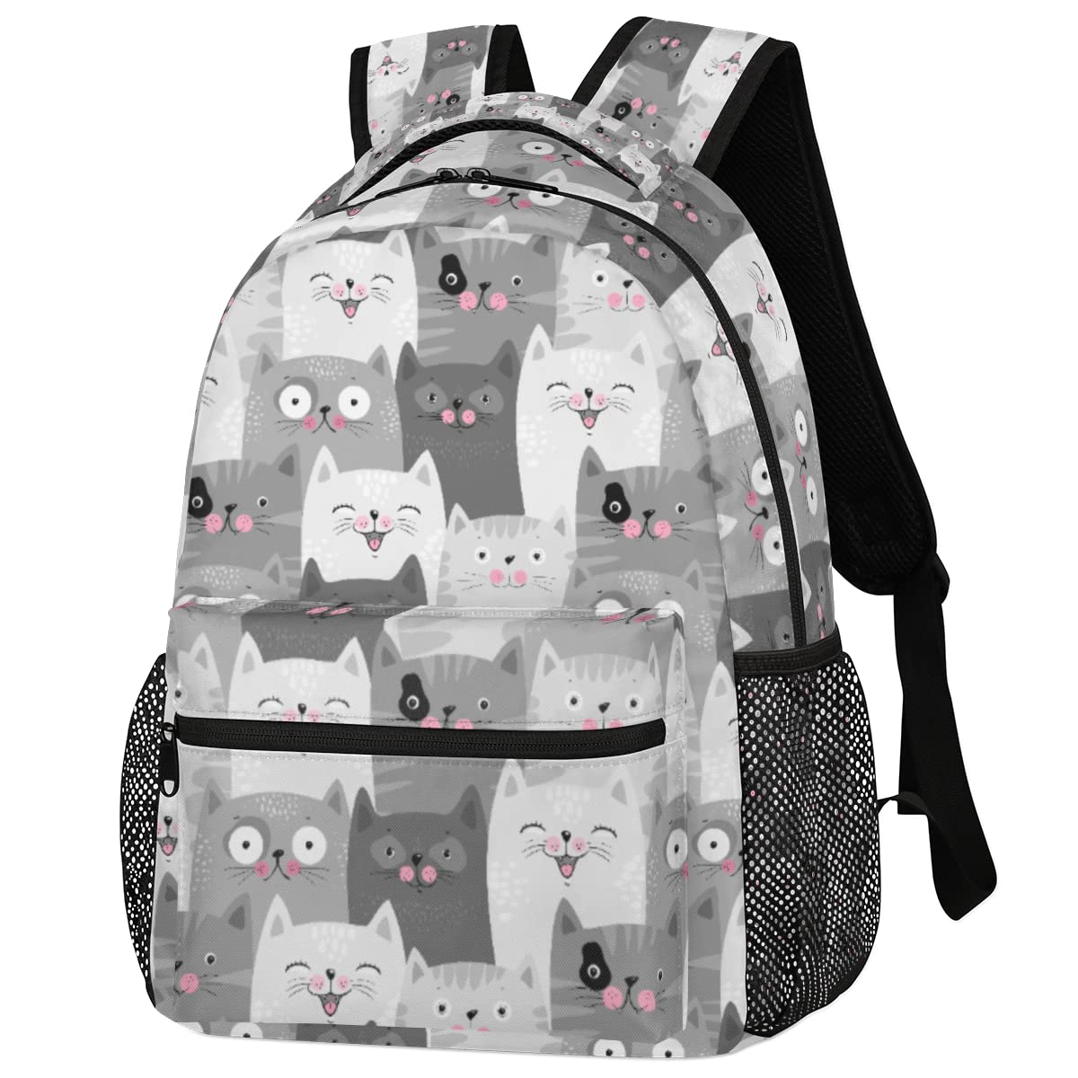 Cat Backpack for Boys Girls, Cute Animal Cats Kids School Backpacks Laptop Backpack Water Resistant Casual Hiking Camping Travel Daypack Lightweight Bookbag for Student with Adjustable Buckles