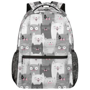 Cat Backpack for Boys Girls, Cute Animal Cats Kids School Backpacks Laptop Backpack Water Resistant Casual Hiking Camping Travel Daypack Lightweight Bookbag for Student with Adjustable Buckles