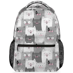 Cat Backpack for Boys Girls, Cute Animal Cats Kids School Backpacks Laptop Backpack Water Resistant Casual Hiking Camping Travel Daypack Lightweight Bookbag for Student with Adjustable Buckles