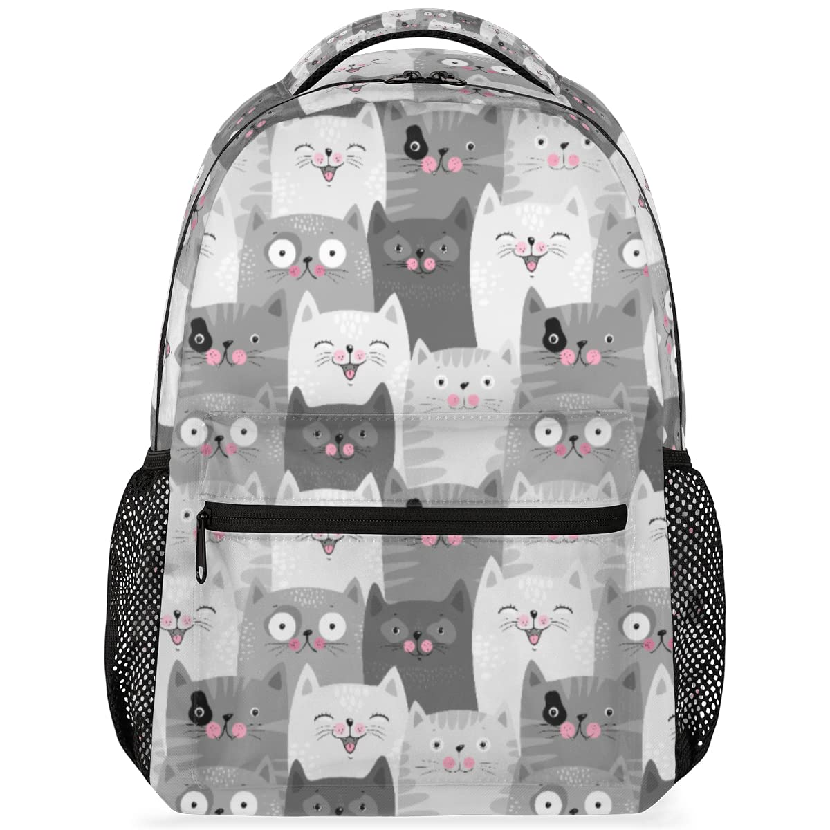 Cat Backpack for Boys Girls, Cute Animal Cats Kids School Backpacks Laptop Backpack Water Resistant Casual Hiking Camping Travel Daypack Lightweight Bookbag for Student with Adjustable Buckles