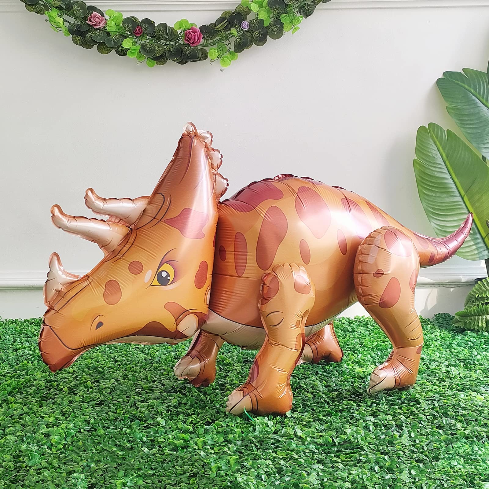 Large Self Standing Dinosaur 3pcs 38inch Tyrannosaurus Ankylosaurus Triceratops Balloons for Birthday Party Decoration Kit Party Supplies Decorations Gift (mixed)